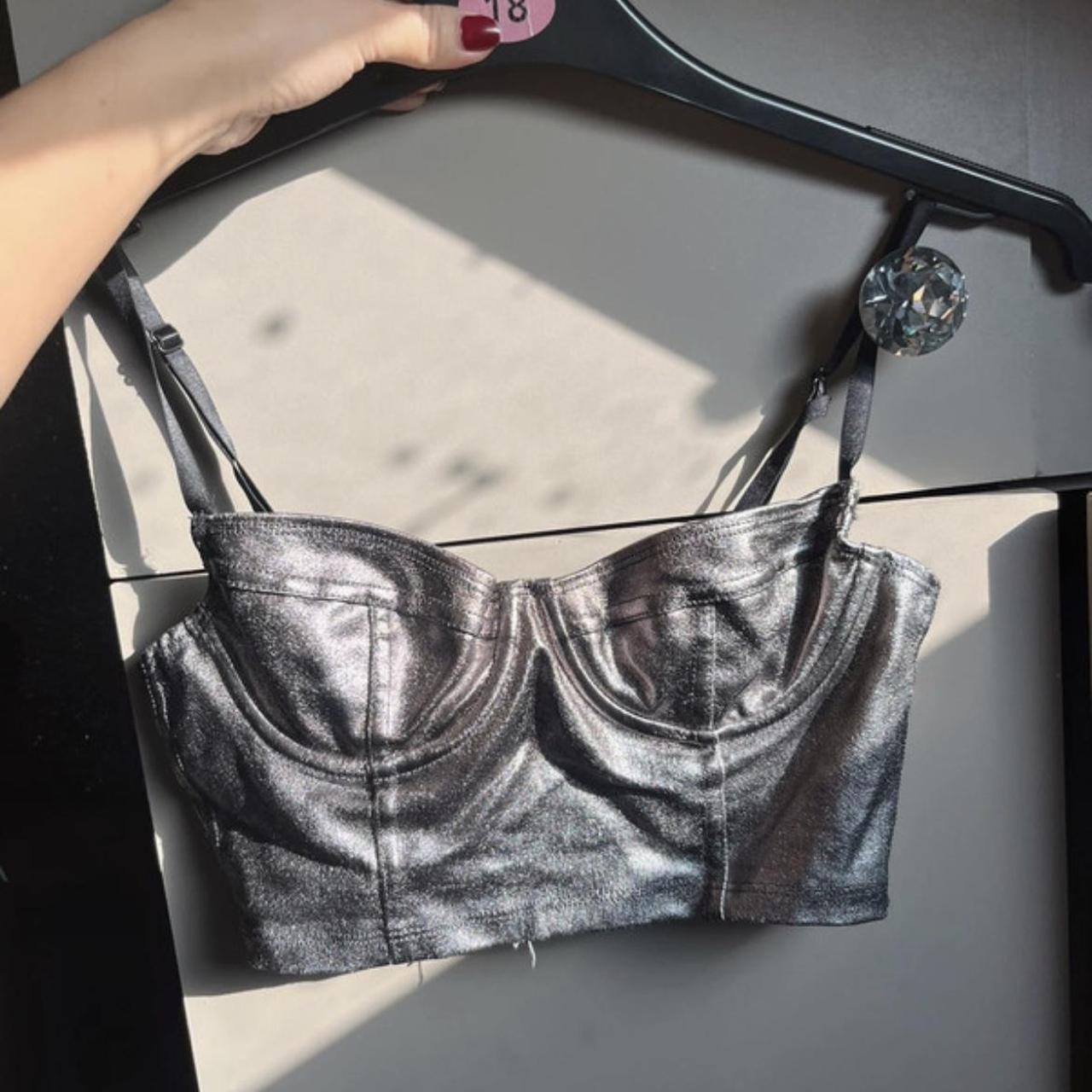 American Apparel silver metallic Bralet. Such a nice... - Depop