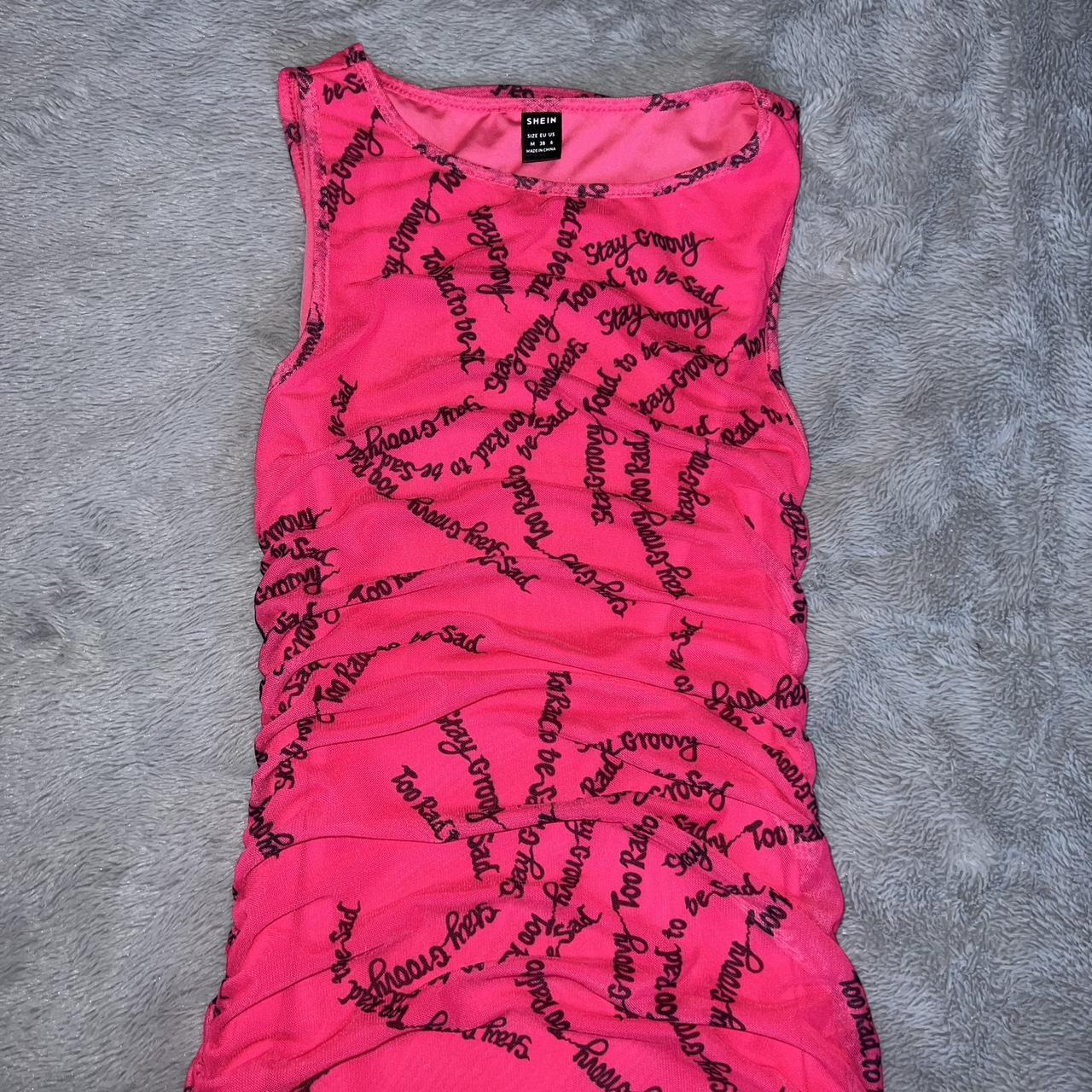 Bright Pink SHEIN dress Size medium Never worn - Depop