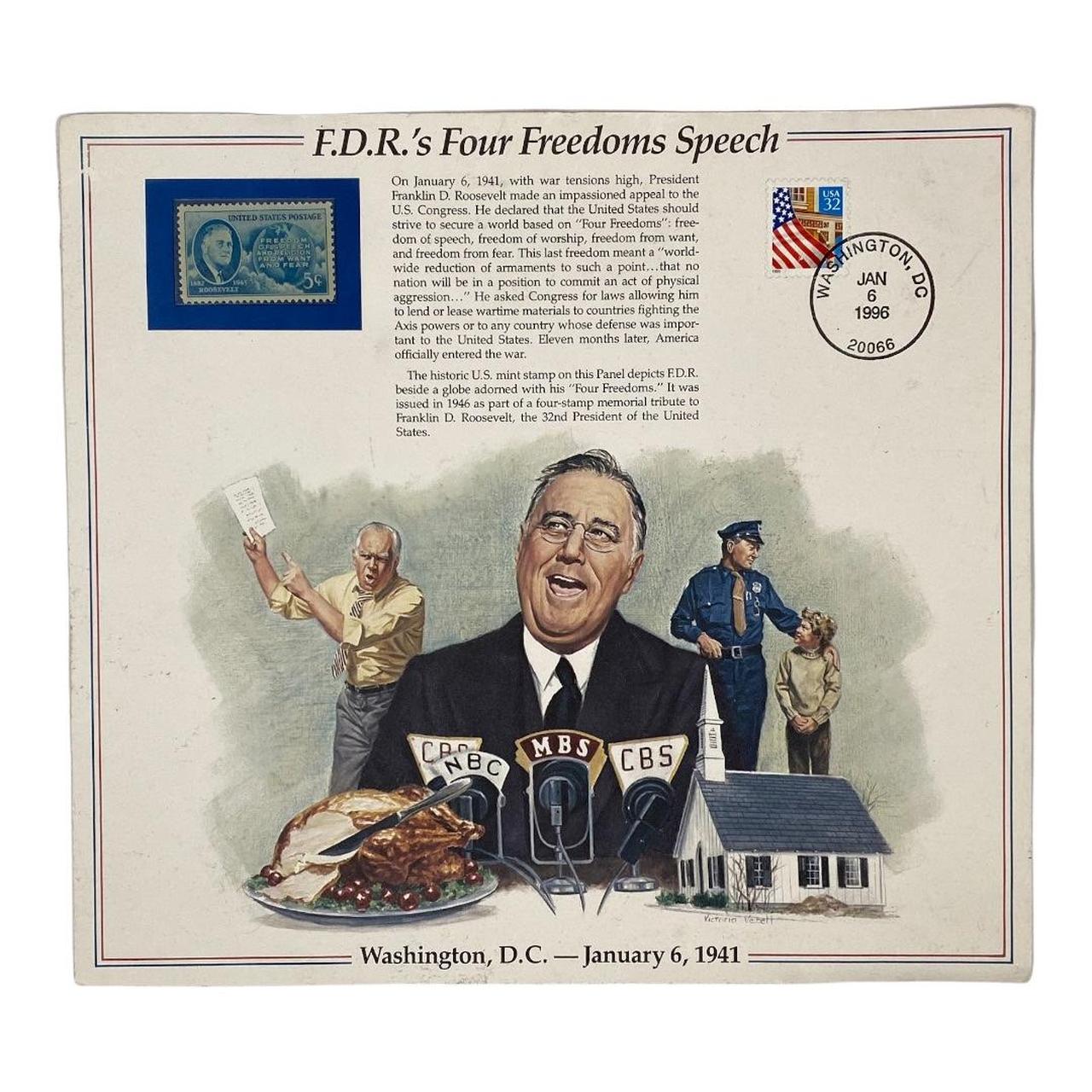 Vintage F.D.R.'s Four Freedoms Speech US Postal... - Depop