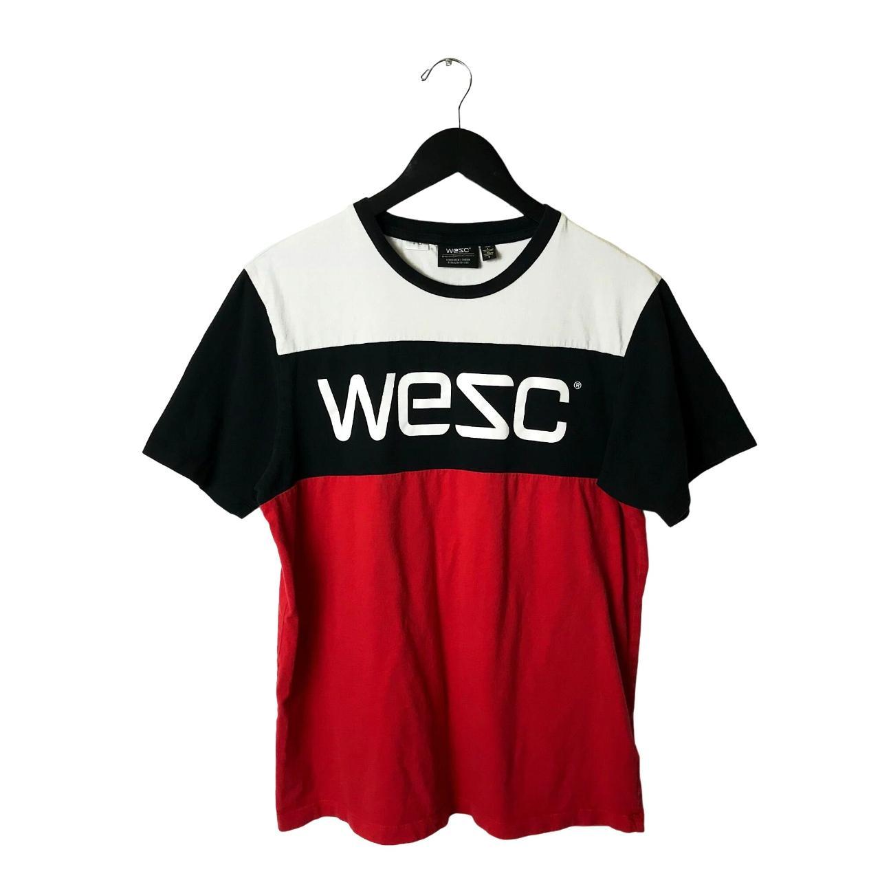 Wesc T Shirt Color Block Spell Out Graphic Tee Short... - Depop