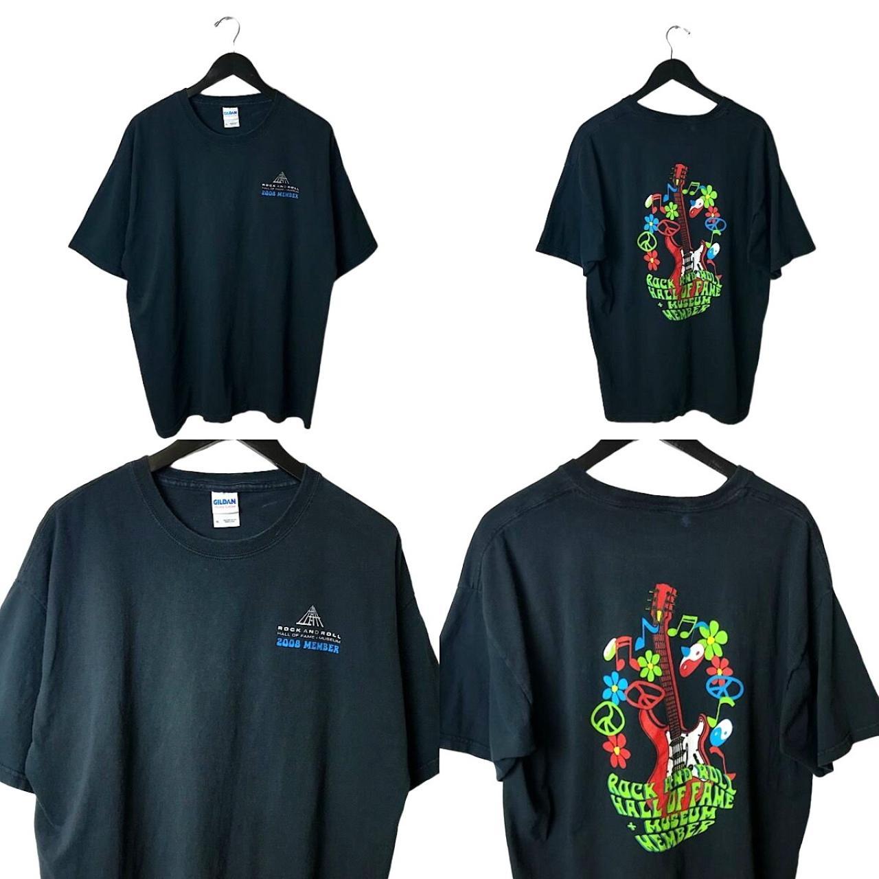 00s Vintage Thrashed Gildan Rock And Roll T Shirt... - Depop