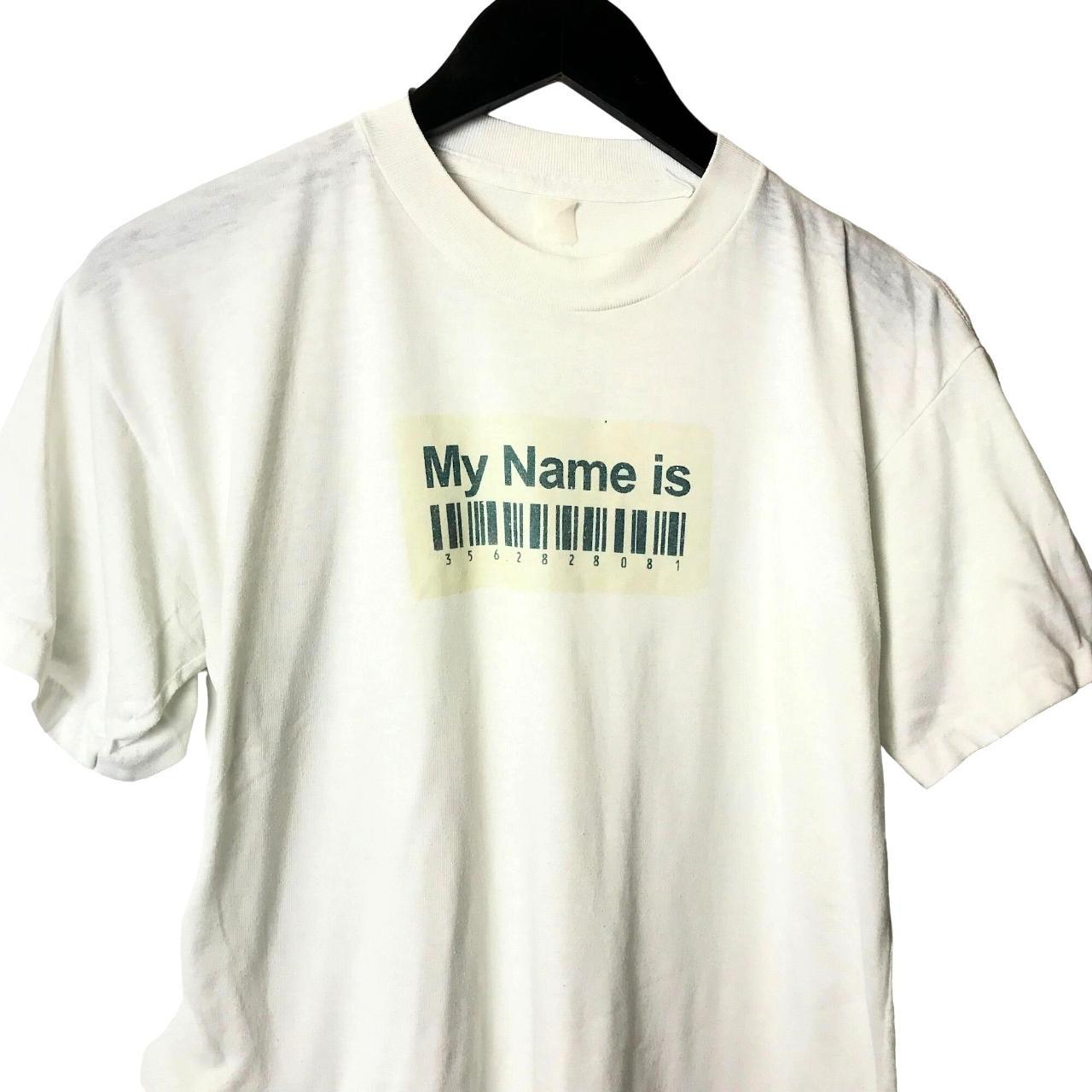 90s Vintage My Name Is T Shirt Barcode Single Stitch... - Depop