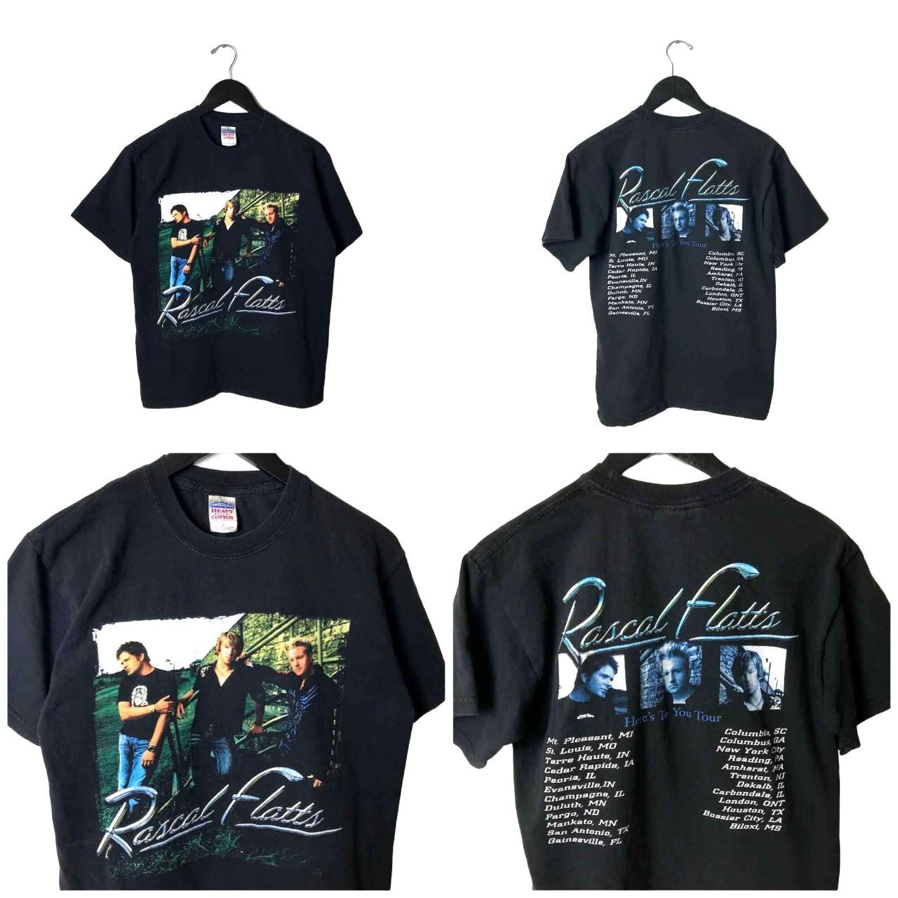 00s Vintage Rascal Flatts T Shirt Here's To You Tour... - Depop