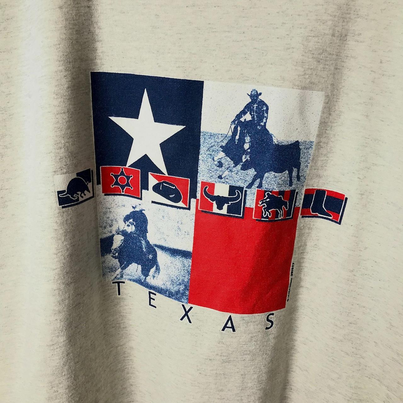 90s Vintage Texas T Shirt Flag Cowboy Graphic Tee... - Depop