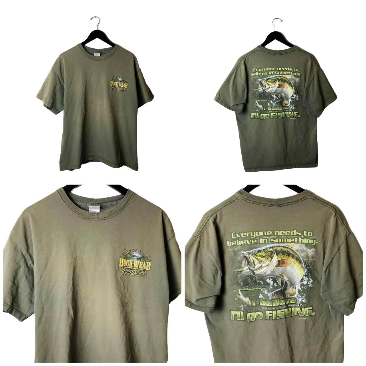 2007 Vintage Buck Wear Outdoors Fish T Shirt 00s... - Depop
