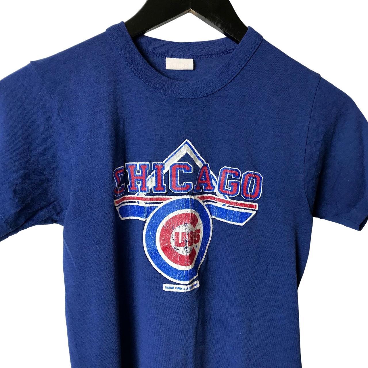 70s 80s Vintage Chicago Cubs Logo T Shirt MLB Single... - Depop