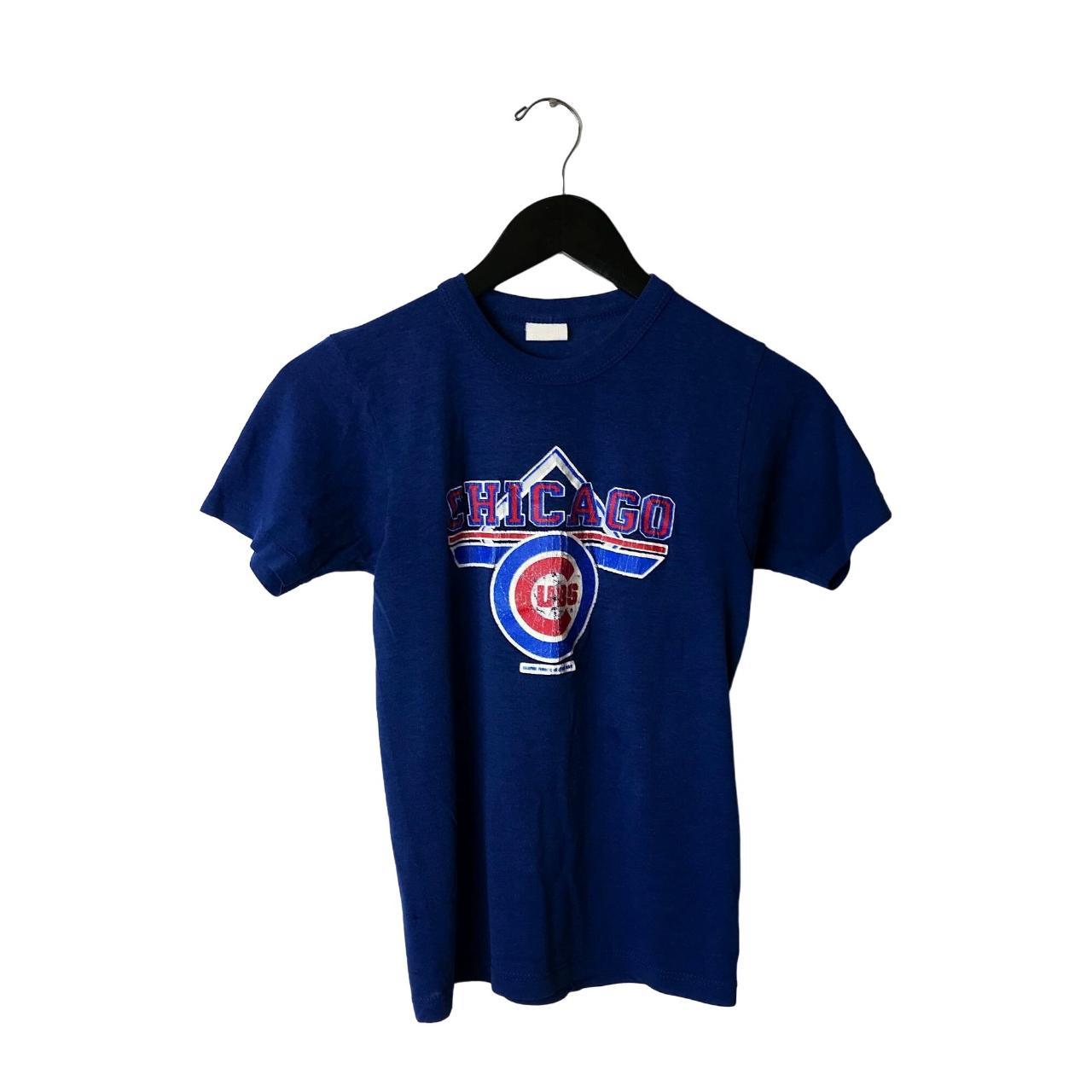 70s 80s Vintage Chicago Cubs Logo T Shirt MLB Single... - Depop
