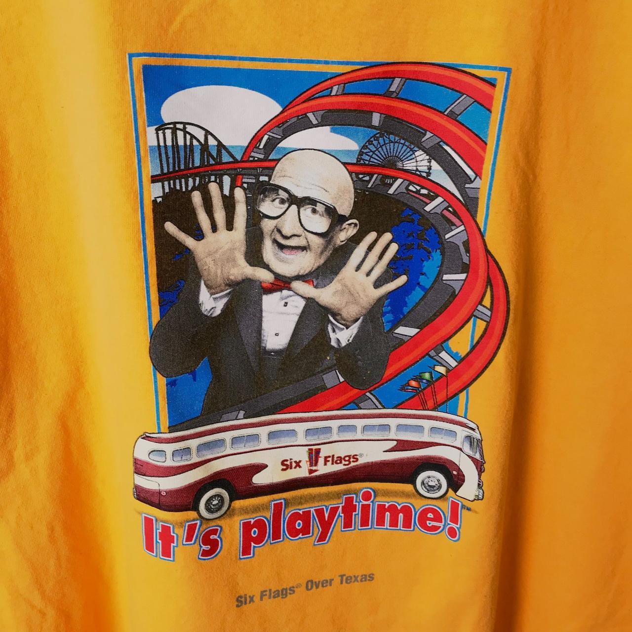 2004 Vintage Its Playtime Mr Six Flags Over Texas T... - Depop