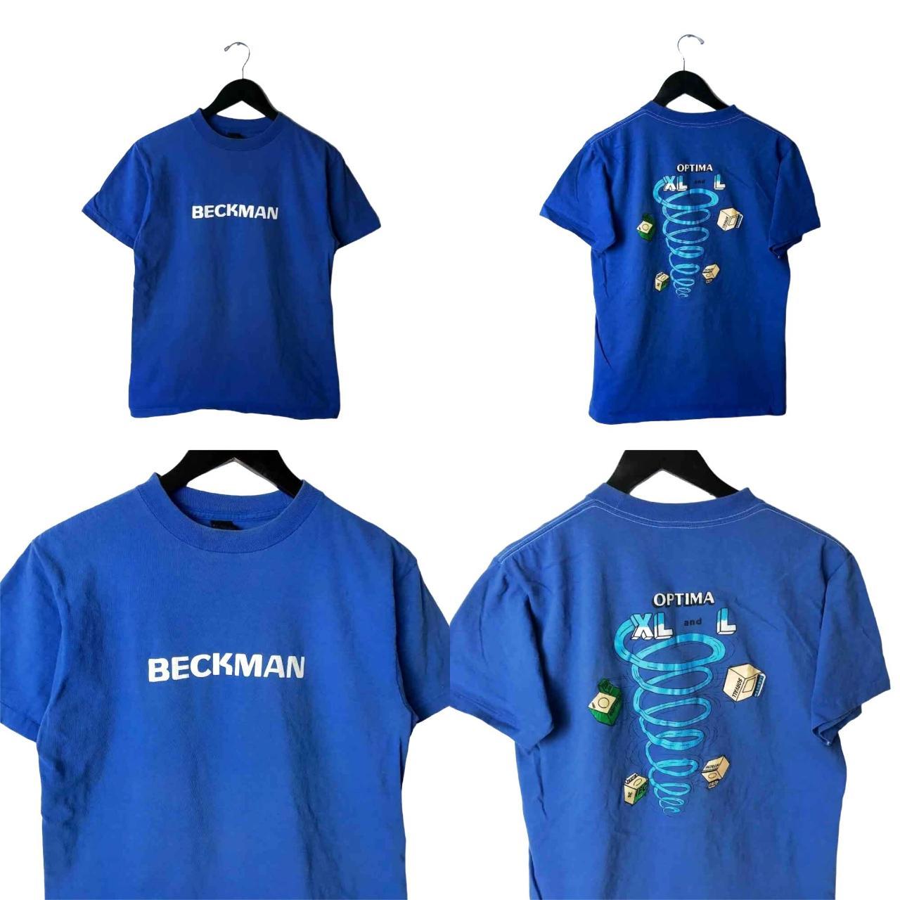 80s Vintage Beckman Optima XL L T Shirt Single... - Depop