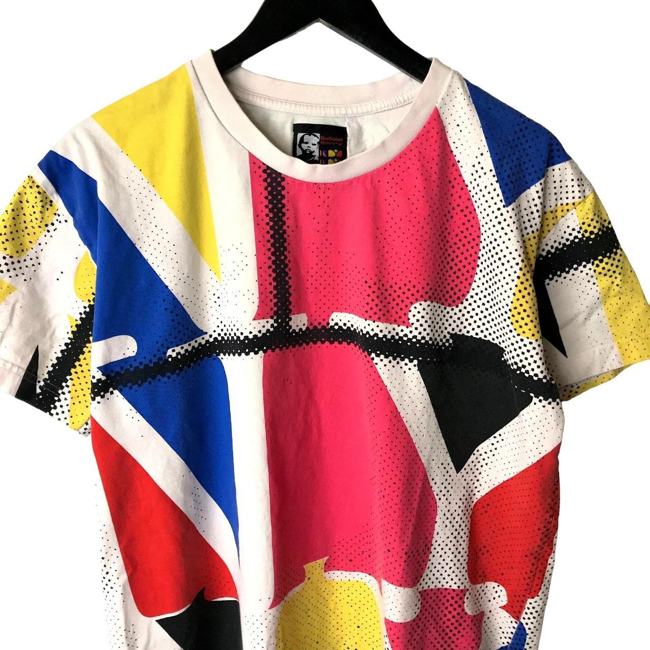 Rebook Roland Berry Tennis Shirt Adult Pink Yellow... - Depop