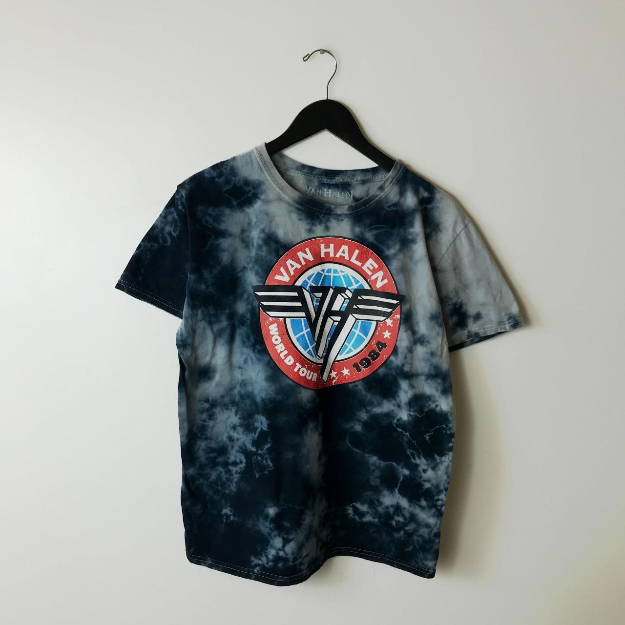 Van Halen World Tour T Shirt Blue White L Large Rock... - Depop