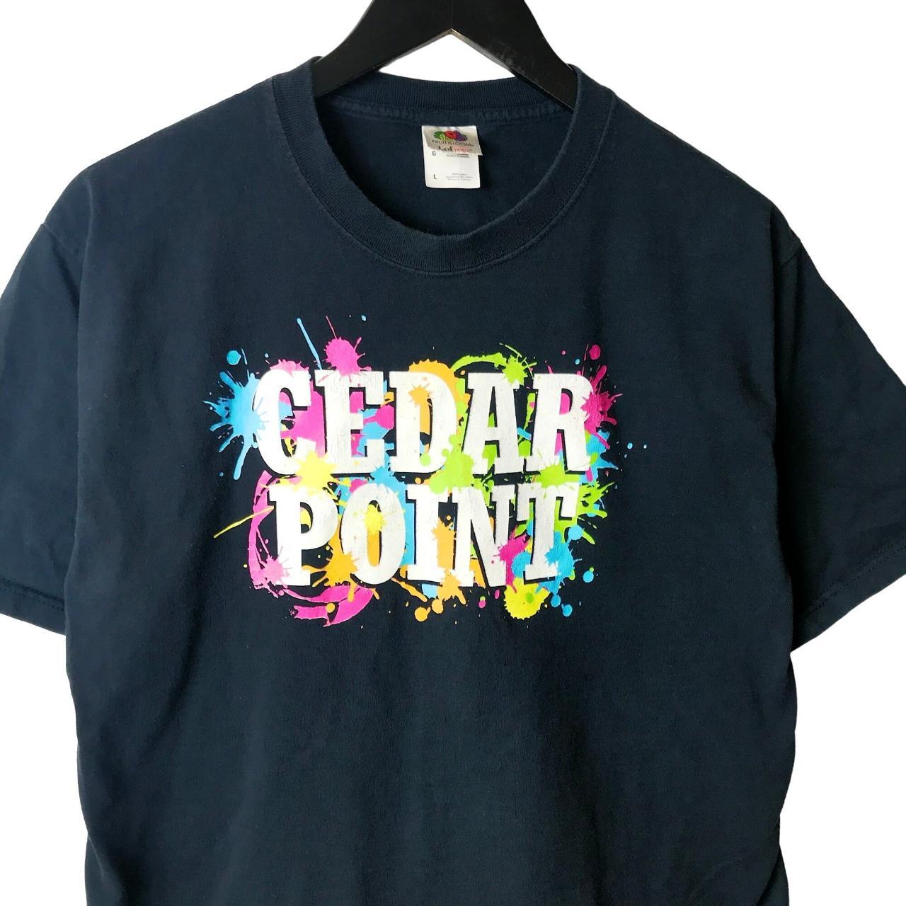 Cedar Point T Shirt Vintage Y2K Adult Blue Large L... - Depop