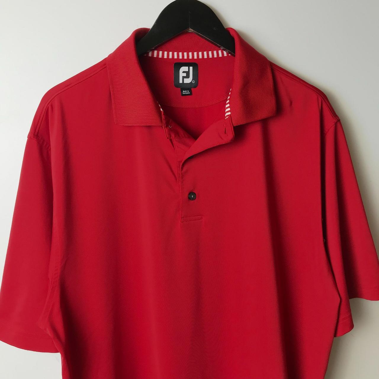 Footjoy Polo Shirt Red Large L Casual Minimal Plain... - Depop