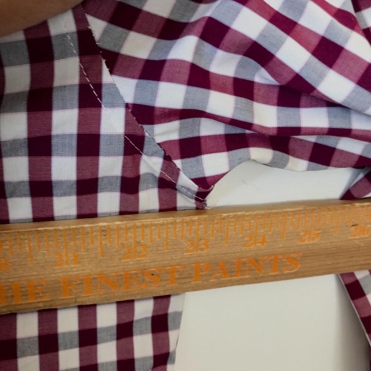 Gap Button Up Shirt Large Red White Check Long... - Depop