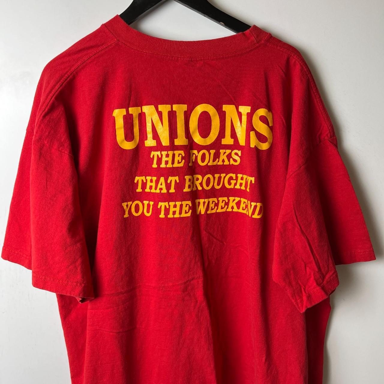 Vintage CWA Unions T Shirt Adult Red 3XL XXXL USA... - Depop
