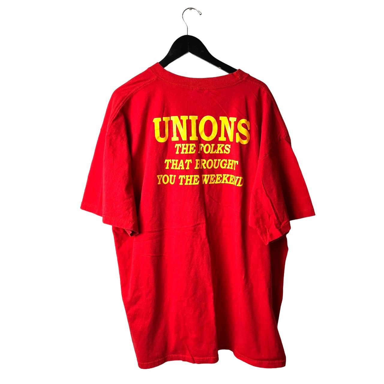 Vintage CWA Unions T Shirt Adult Red 3XL XXXL USA... - Depop