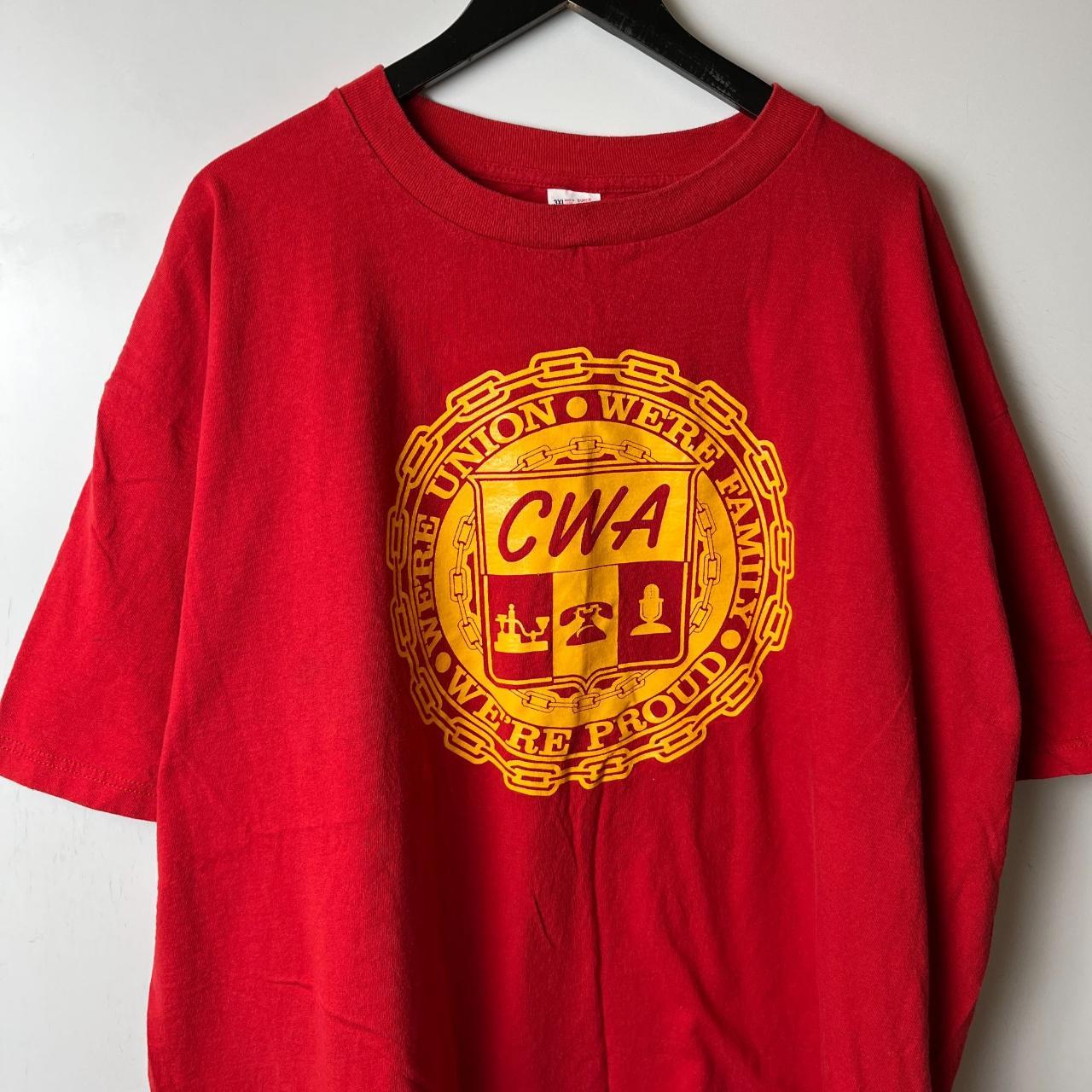 Vintage CWA Unions T Shirt Adult Red 3XL XXXL USA... - Depop