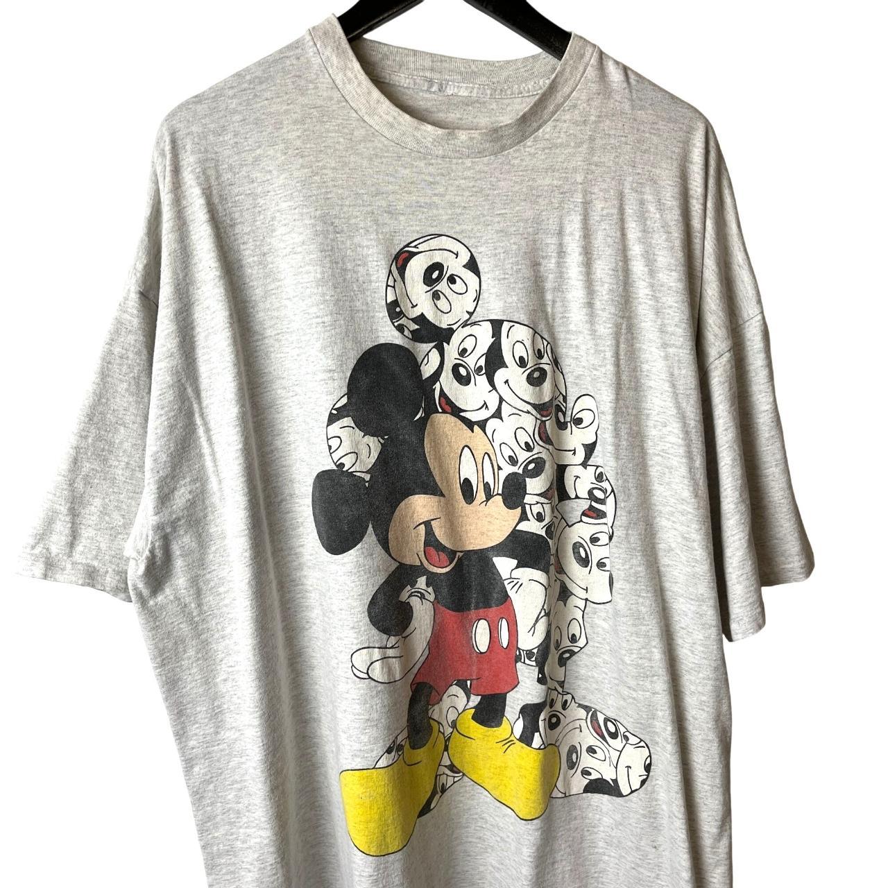 Vintage 90s Mickey Mouse T Shirt Gray 2XL XXL Single... - Depop