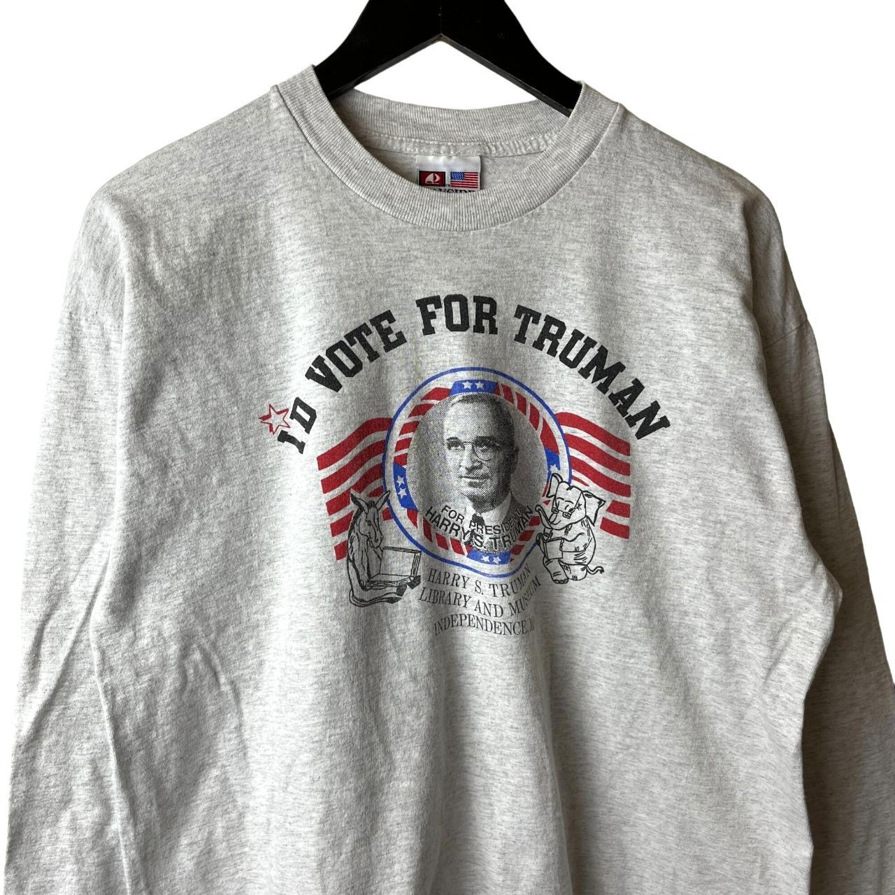 Vintage Harry Truman T Shirt Gray Large L Graphic... - Depop