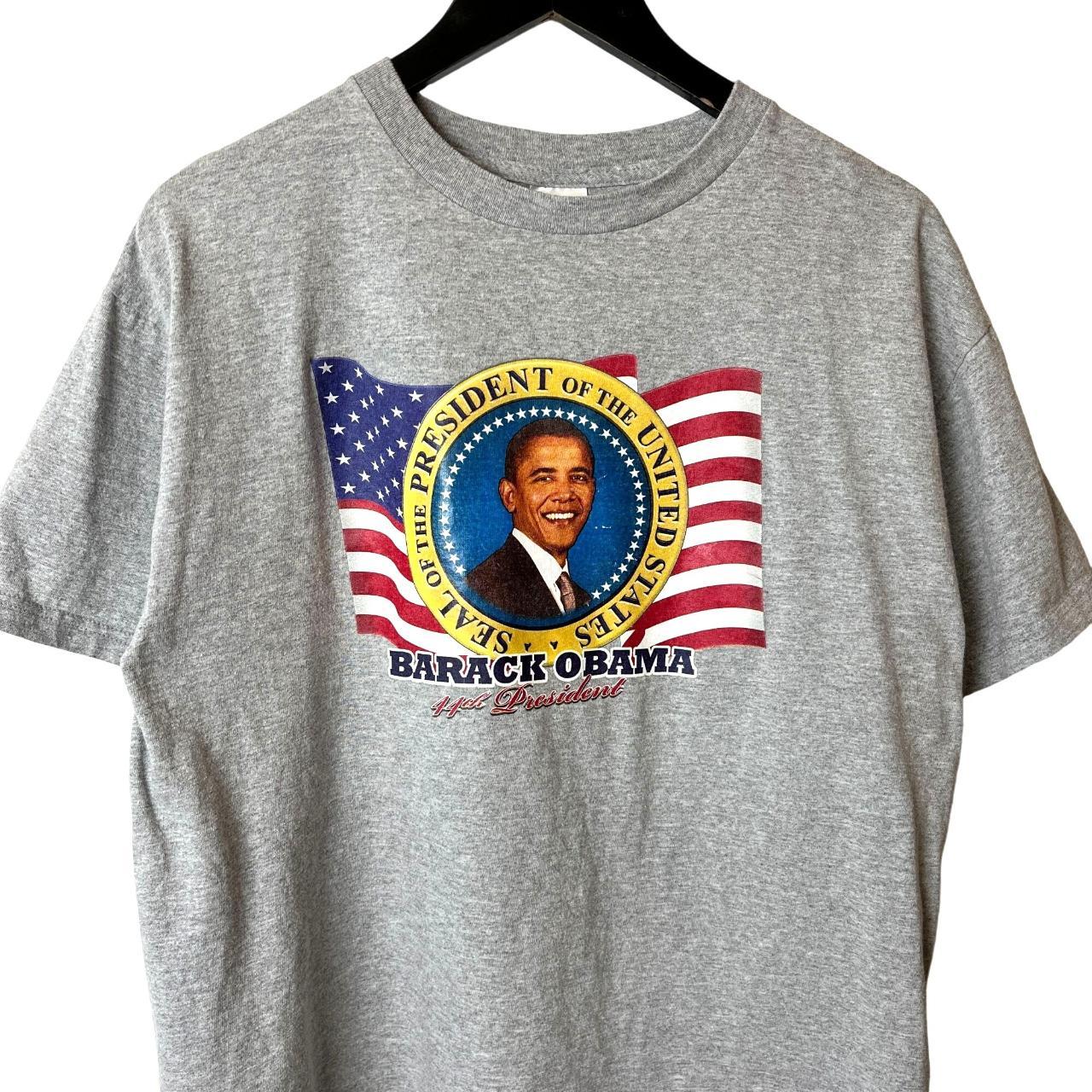 Barack Obama T Shirt Vintage Y2K Large L Adult Gray... - Depop