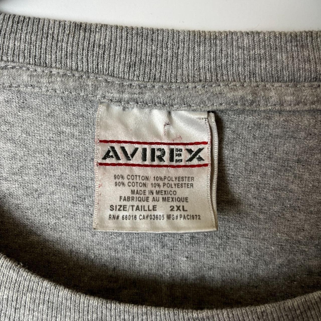 Vintage 90s Y2K Avirex T Shirt Adult Gray 2XL XXL... - Depop