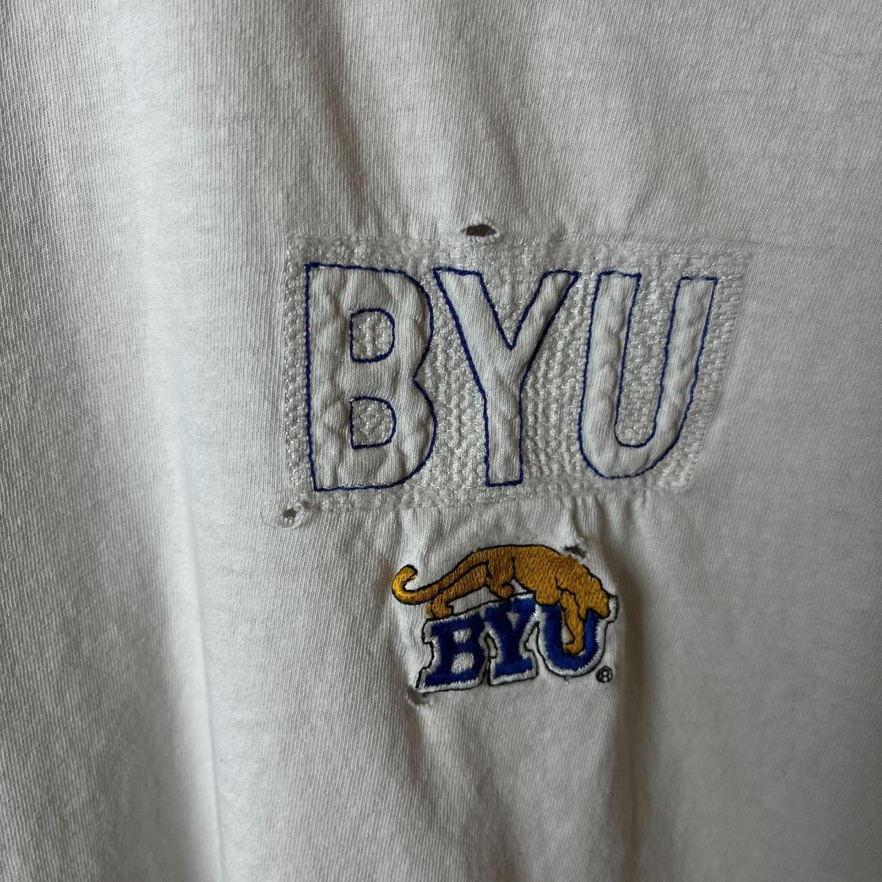 Distressed BYU T Shirt Vintage 90s Large L Adult... - Depop