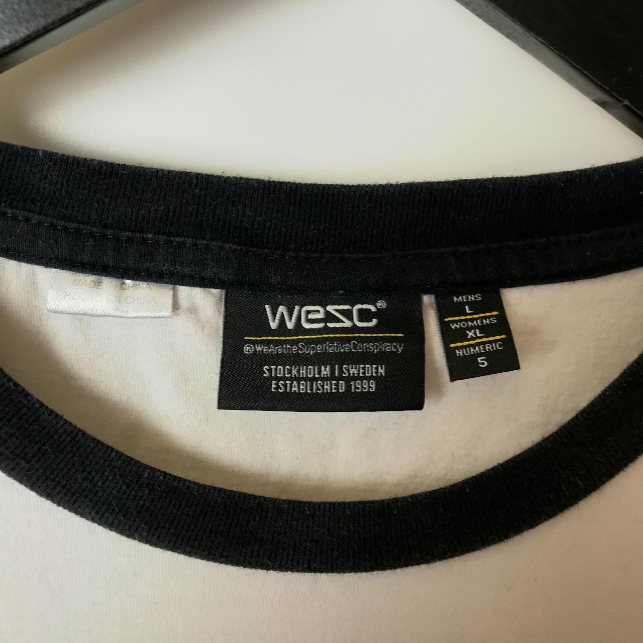 Wesc T Shirt Color Block Spell Out Graphic Tee Short... - Depop