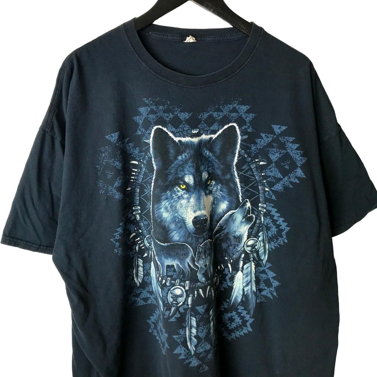 Vintage Y2K Wolf Alpha Pack Nature T Shirt Adult... - Depop