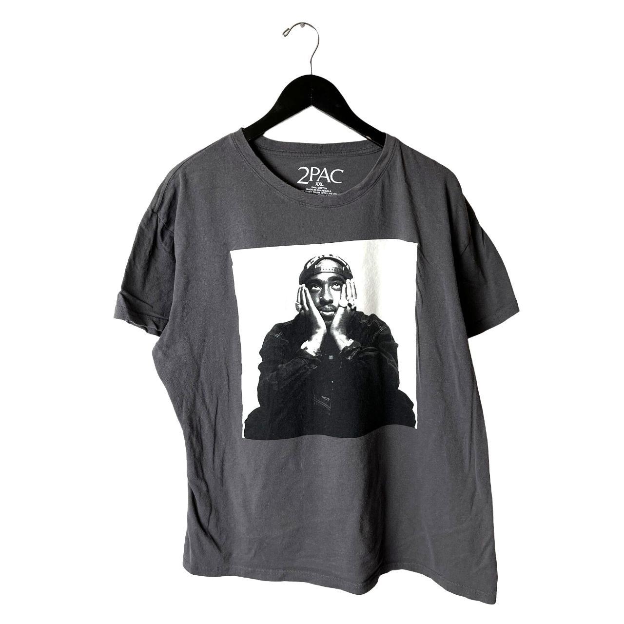 2Pac Rap Tee T Shirt Gray XXL 2XL Artist Rapper... - Depop