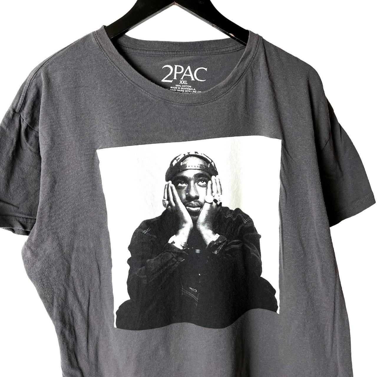 2Pac Rap Tee T Shirt Gray XXL 2XL Artist Rapper... - Depop