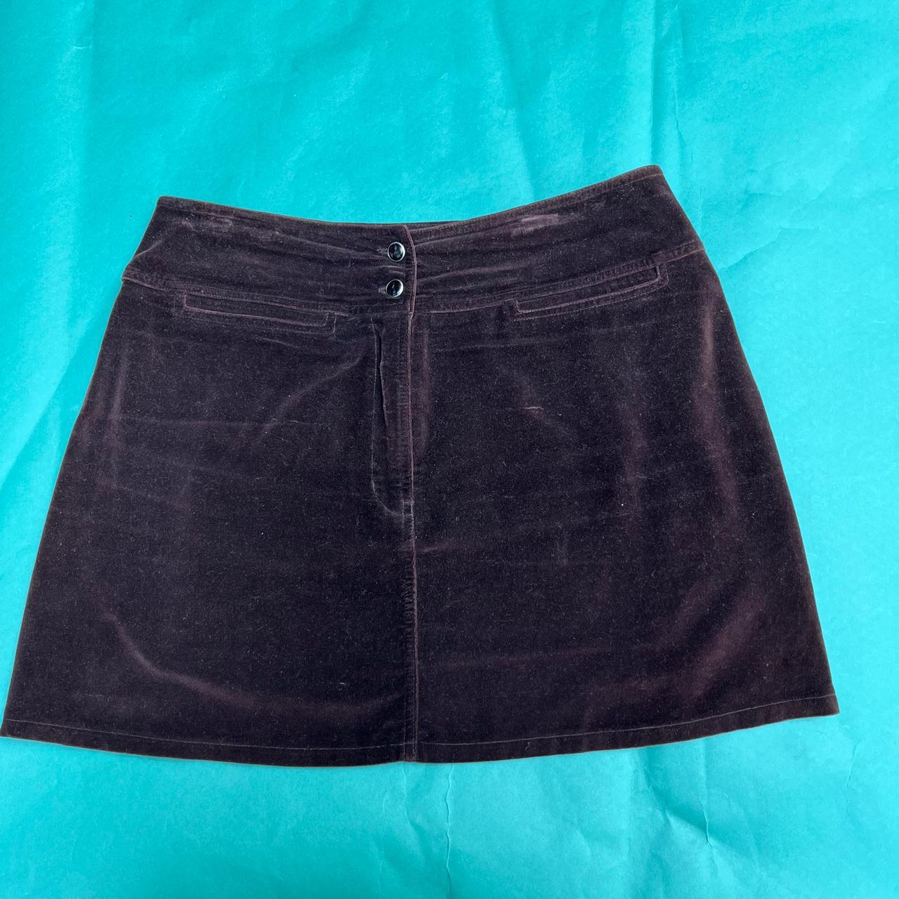 Dark Brown Felt Mini Skirt Has No Stretch Pre Loved Depop
