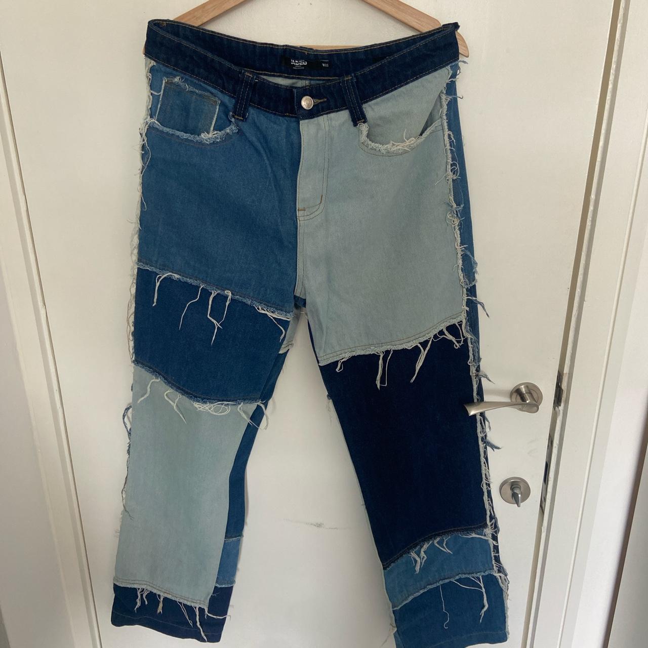 Jaded Man patchwork jeans Size 32 - Depop
