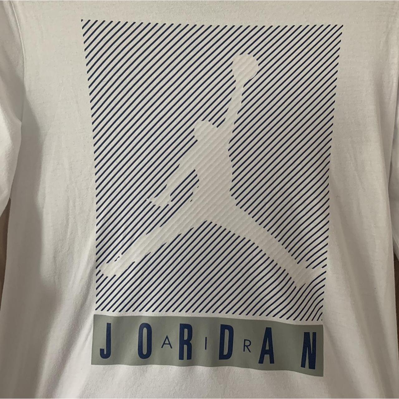 AIR JORDAN White long sleeve top 12-13yrs Hardly... - Depop