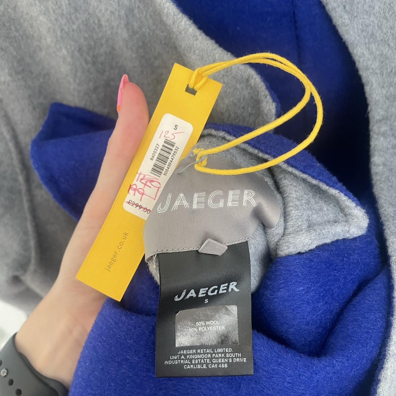 JAEGER Jaeger Reversible Wool Coat in Grey and... - Depop