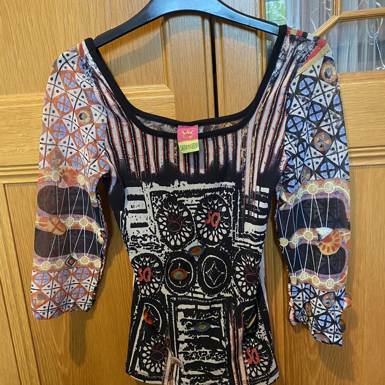 Awesome vintage Save The Queen top with button... - Depop