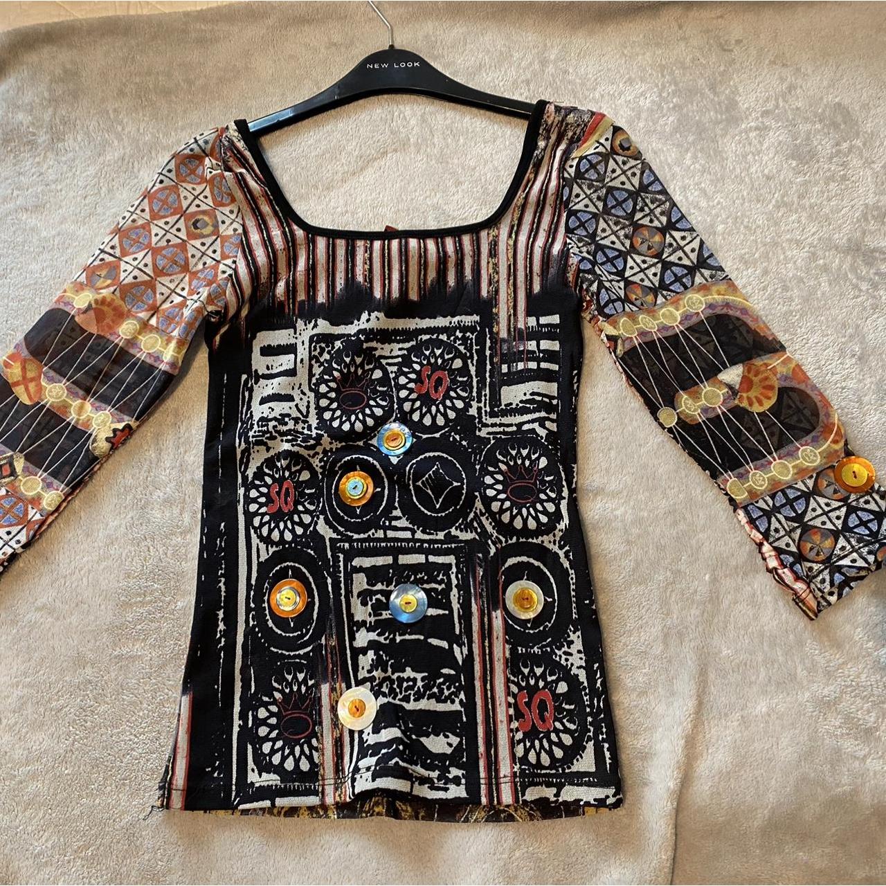 Awesome vintage Save The Queen top with button... - Depop