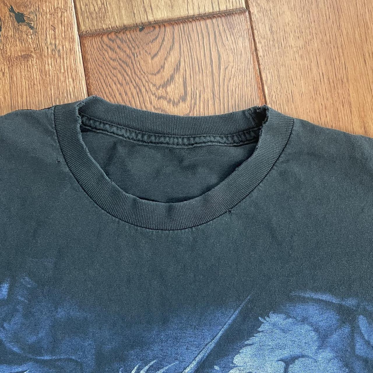 Faded distressed liquid blue dragon tee True to size... - Depop