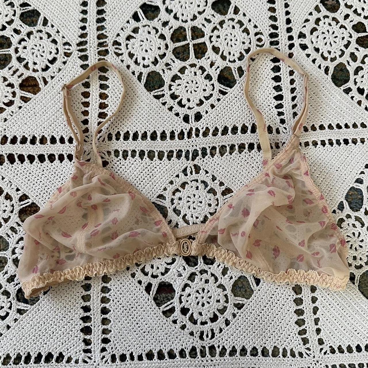 Ysl bralette Yves saint Laurent sheer front clasp... | Depop