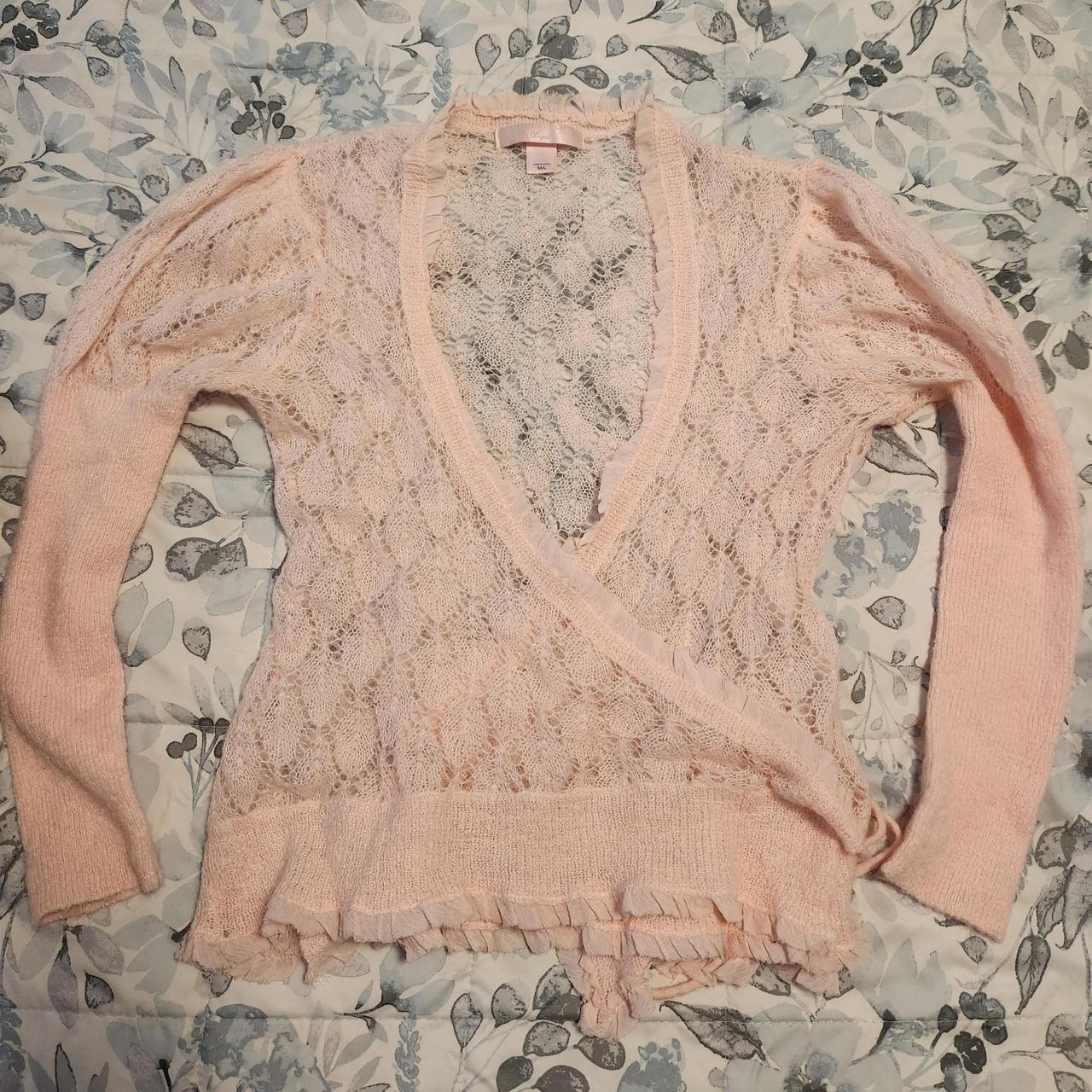 Vintage Victoria Secret light pink wrap cardigan.... | Depop