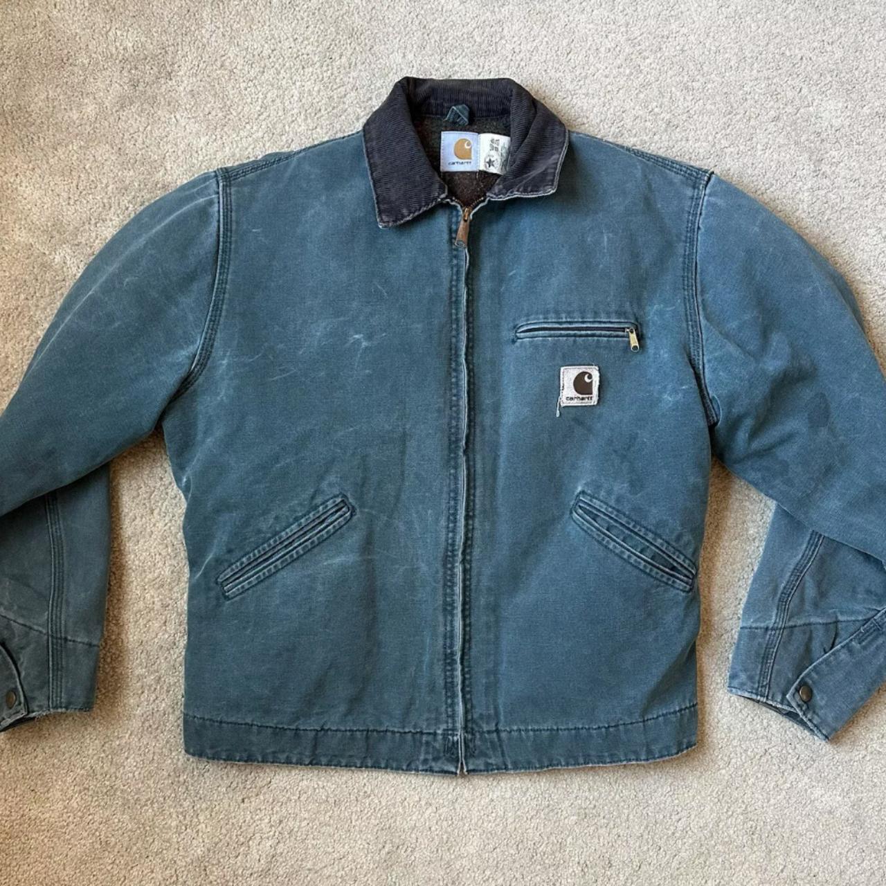 Vintage Carhartt Detroit Jacket RARE J43 HTG Hunter... - Depop