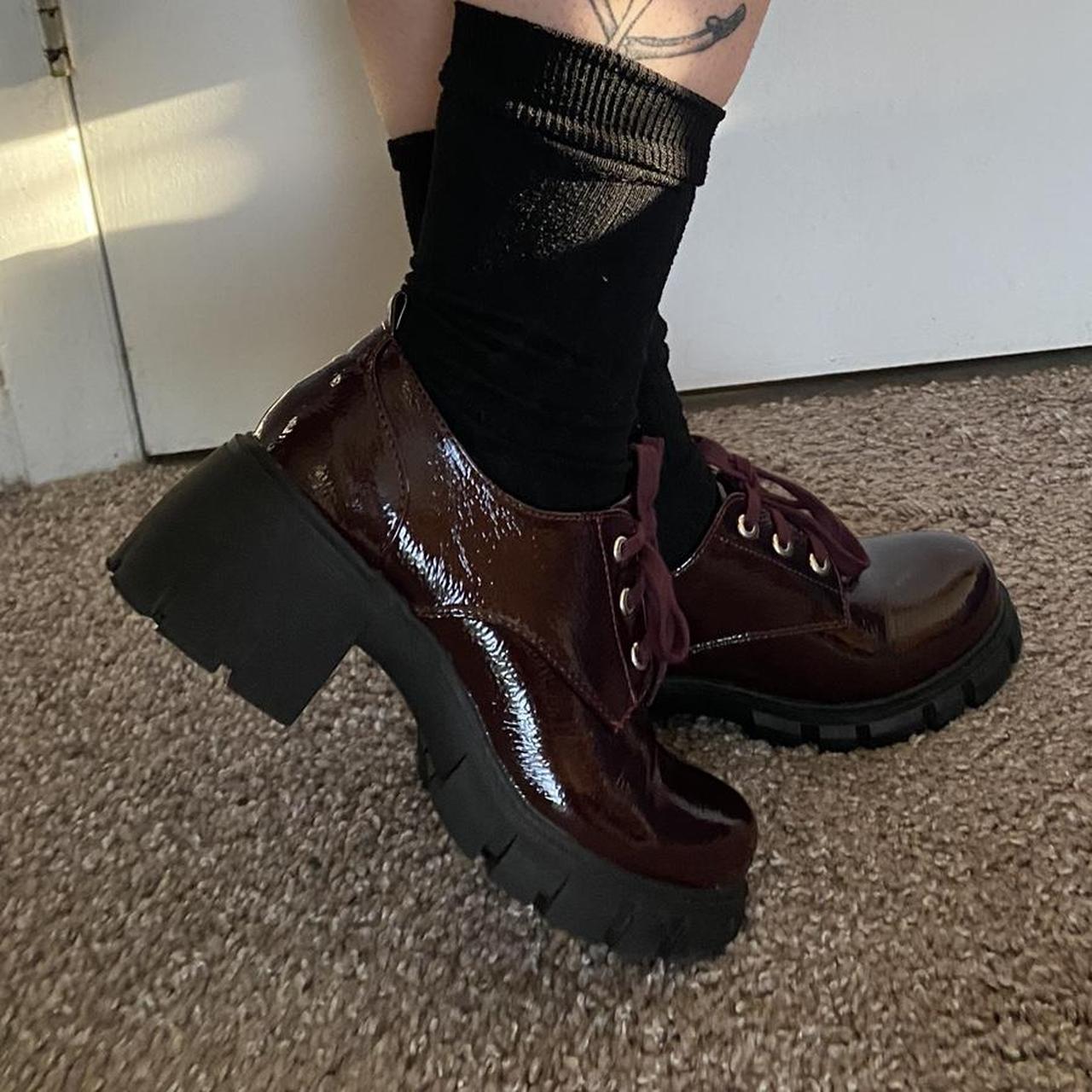 Burgandy platforms from Tilly’s brand Soda, only... - Depop