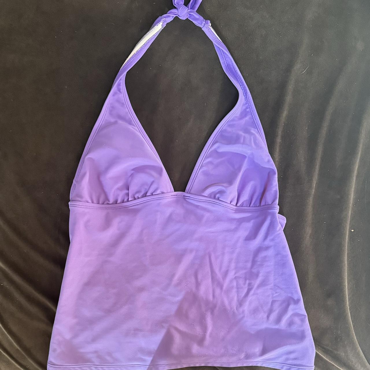 Lavender/ periwinkle purple tankini halter top,... - Depop