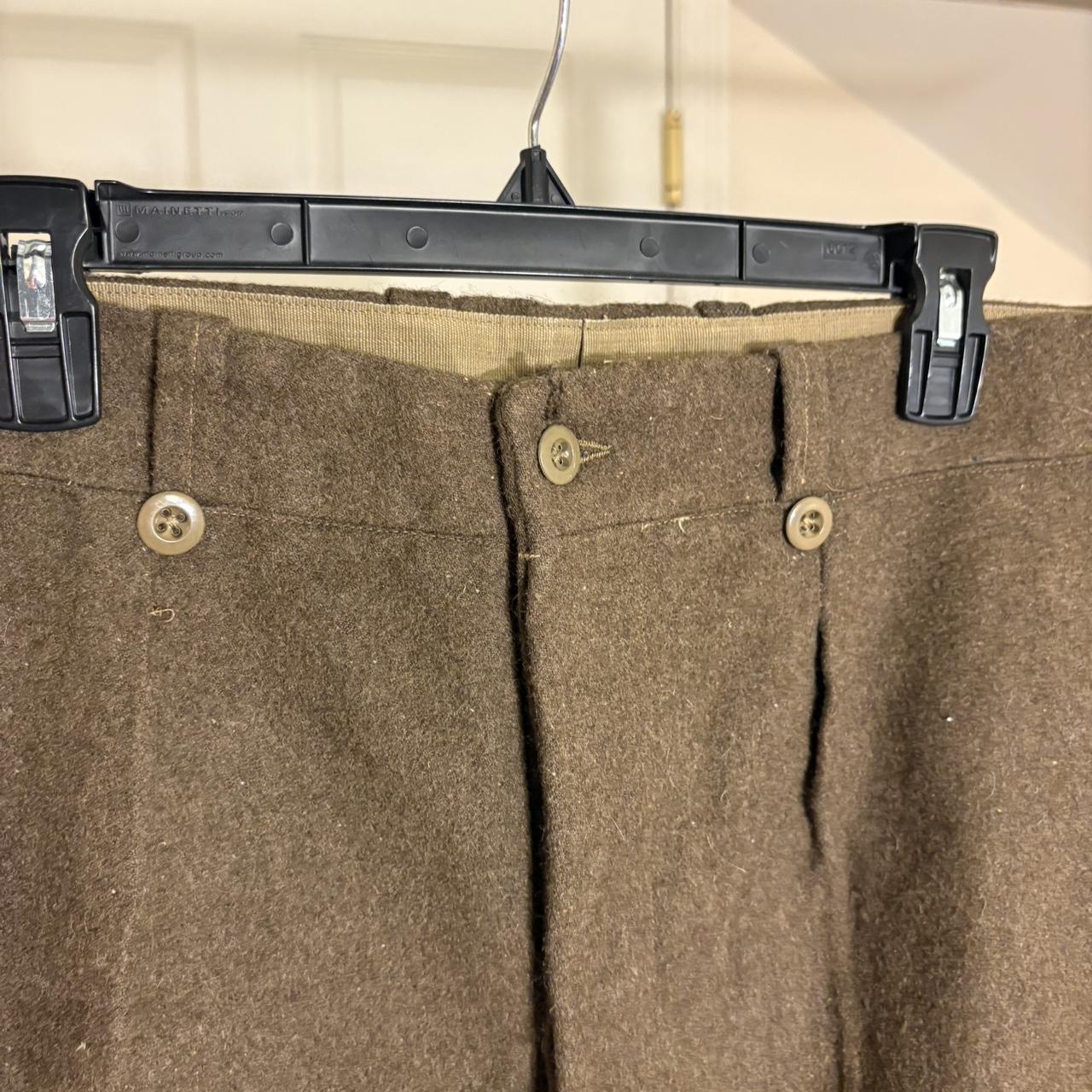 1960s (?) pleated wool military pants. Fits... | Depop