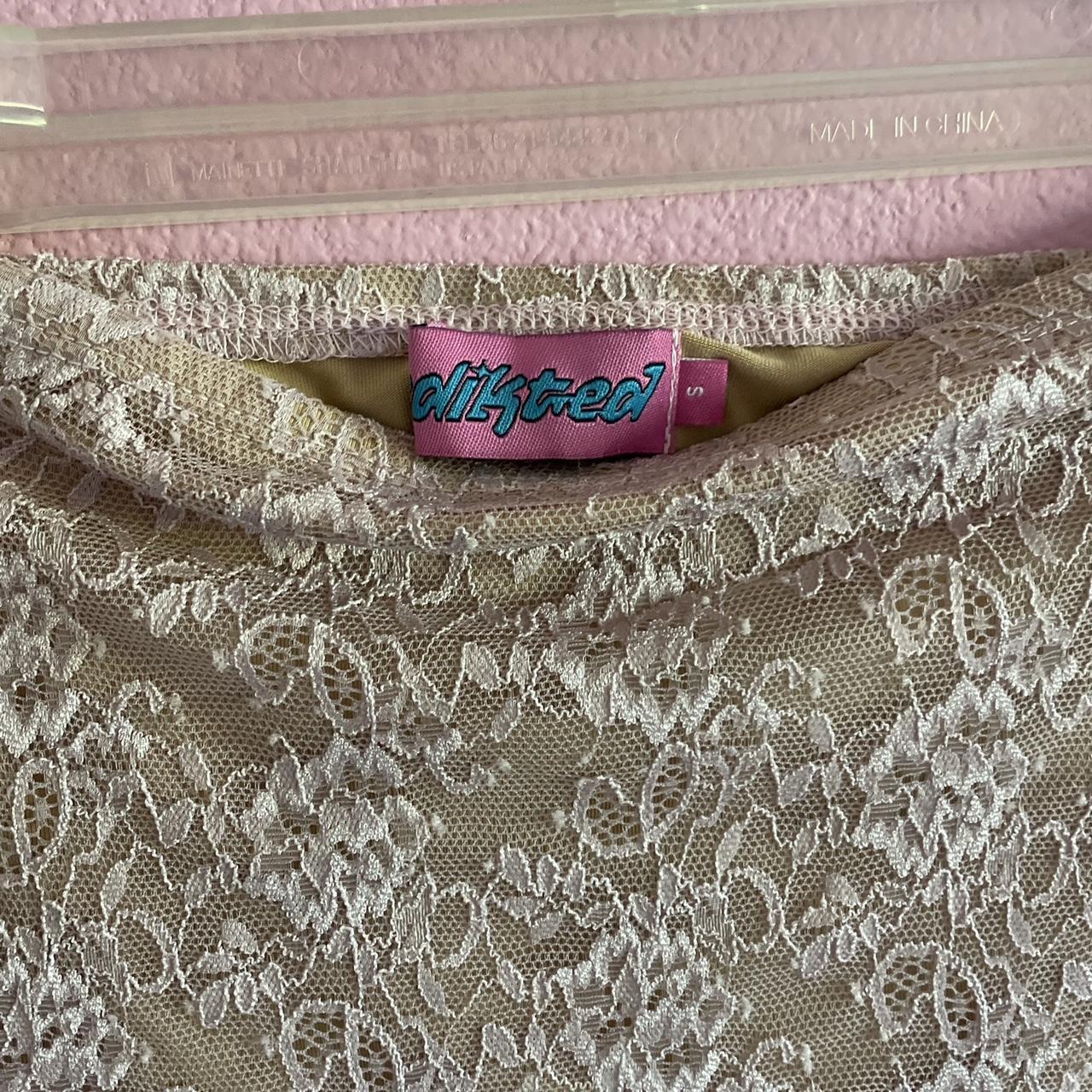 edikted pink lace strapless ruffle mini dress💗 size... - Depop