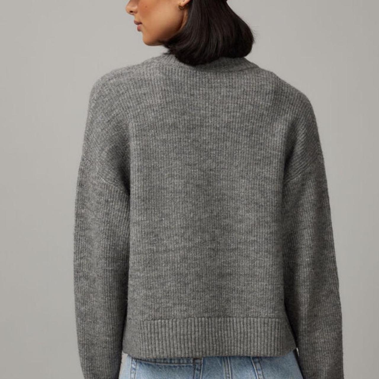 Grey knit bomber jacket Size M RRP - $39.95 Worn a... - Depop