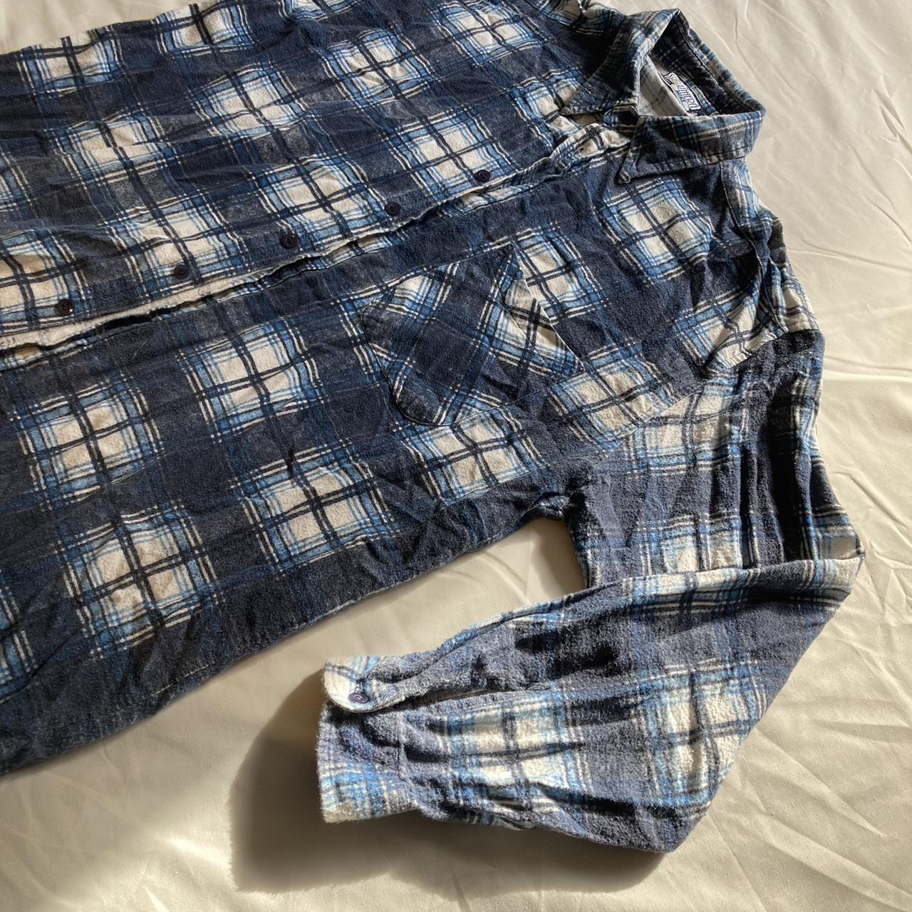 Flannel Shirt, thinner fabric - breathable BLUE... - Depop