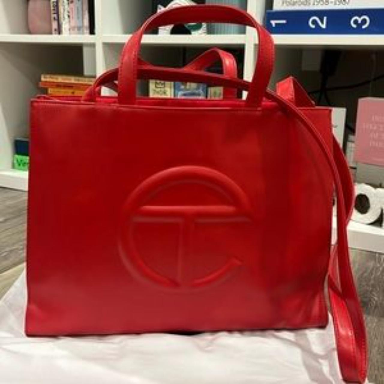 Telfar bag Medium red with dust bag in great... - Depop