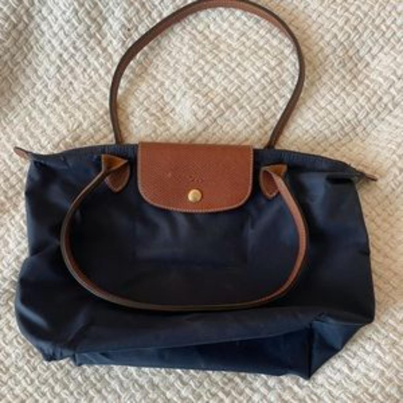 Navy Blue Longchamp Purse Medium sized. GUC. Goes... - Depop