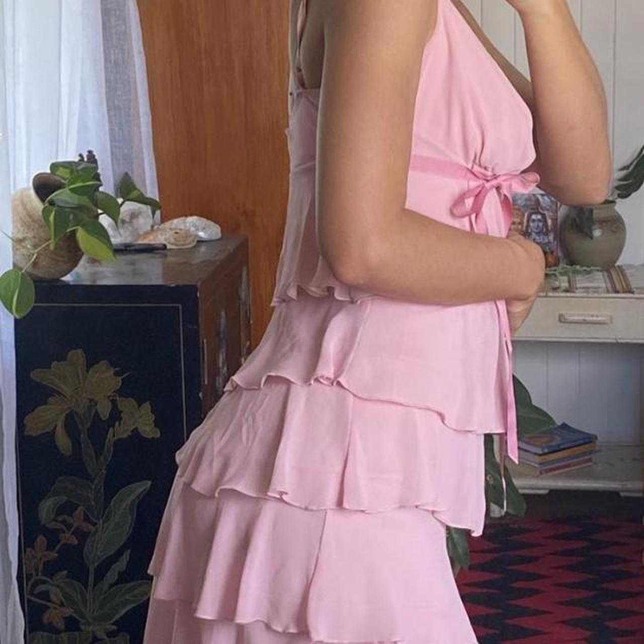 REPOP Pink ruffle Hachi style dress with... - Depop