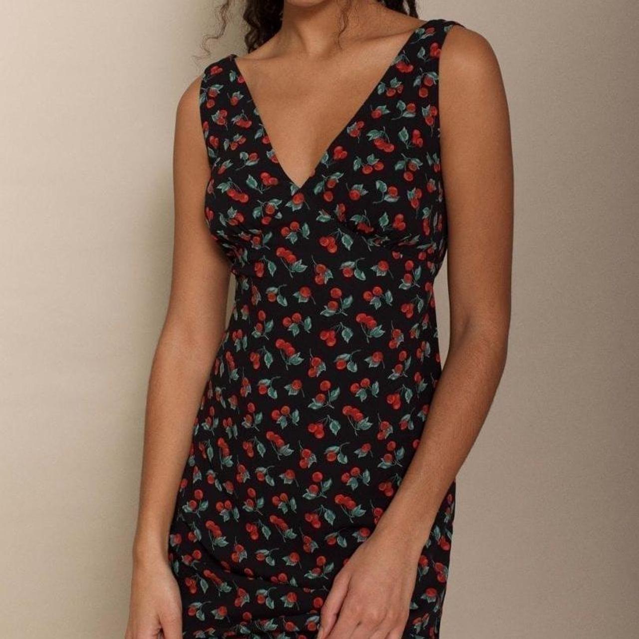 Reformation Ares Cherry Dress. Features a red cherry... - Depop